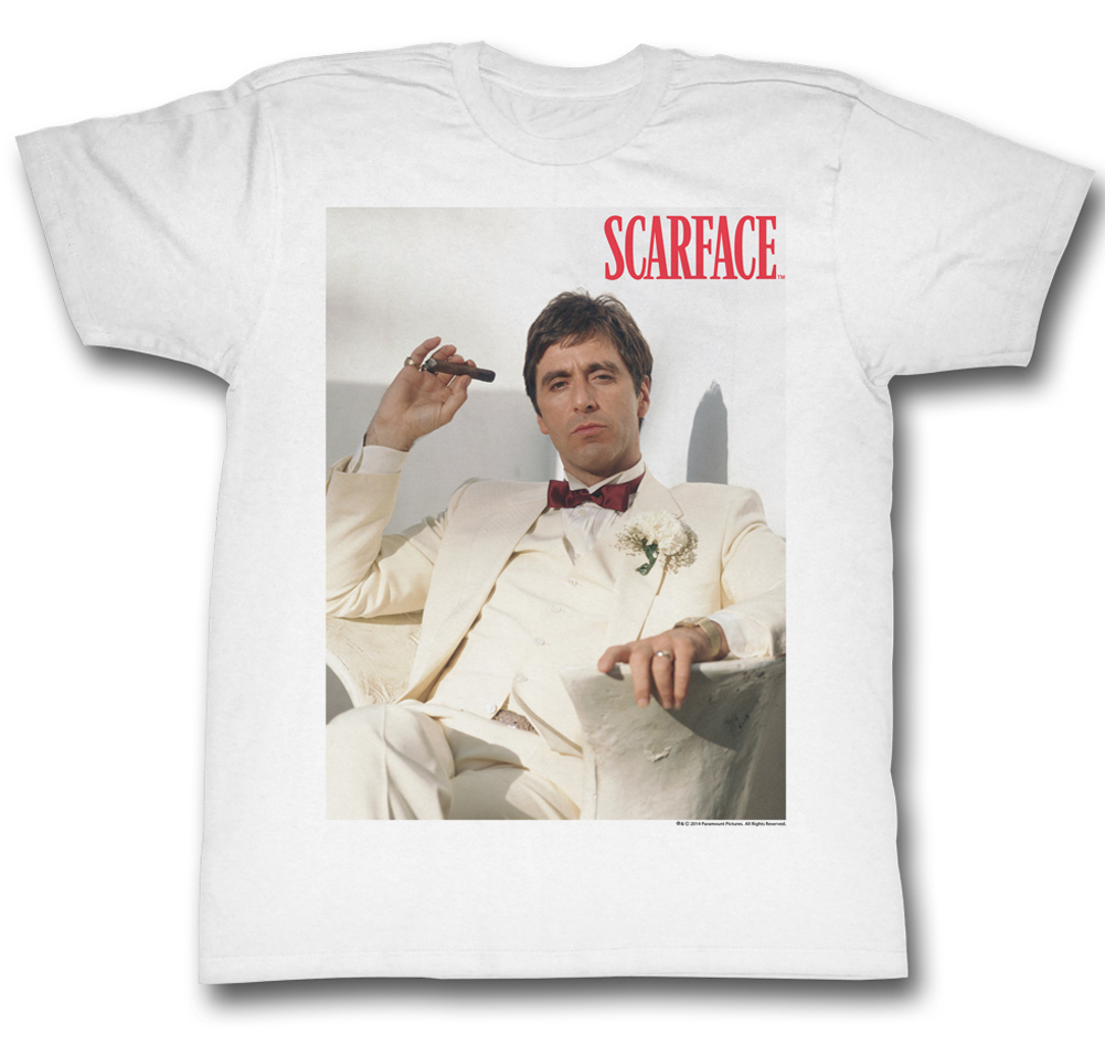 Scarface Shirt Chillin Adult White Tee T-Shirt - Scarface Shirts