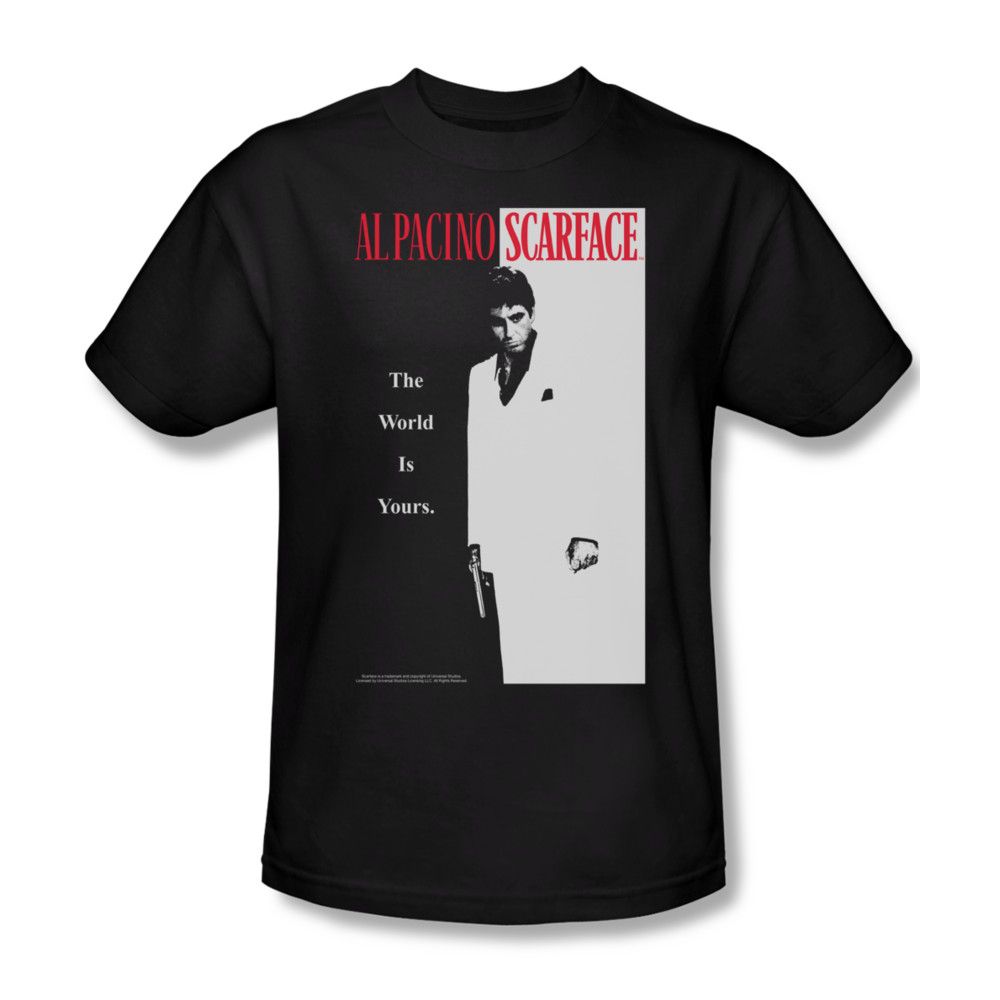 Scarface Shirt Classic Adult Black Tee T-Shirt - Scarface Classic Shirts