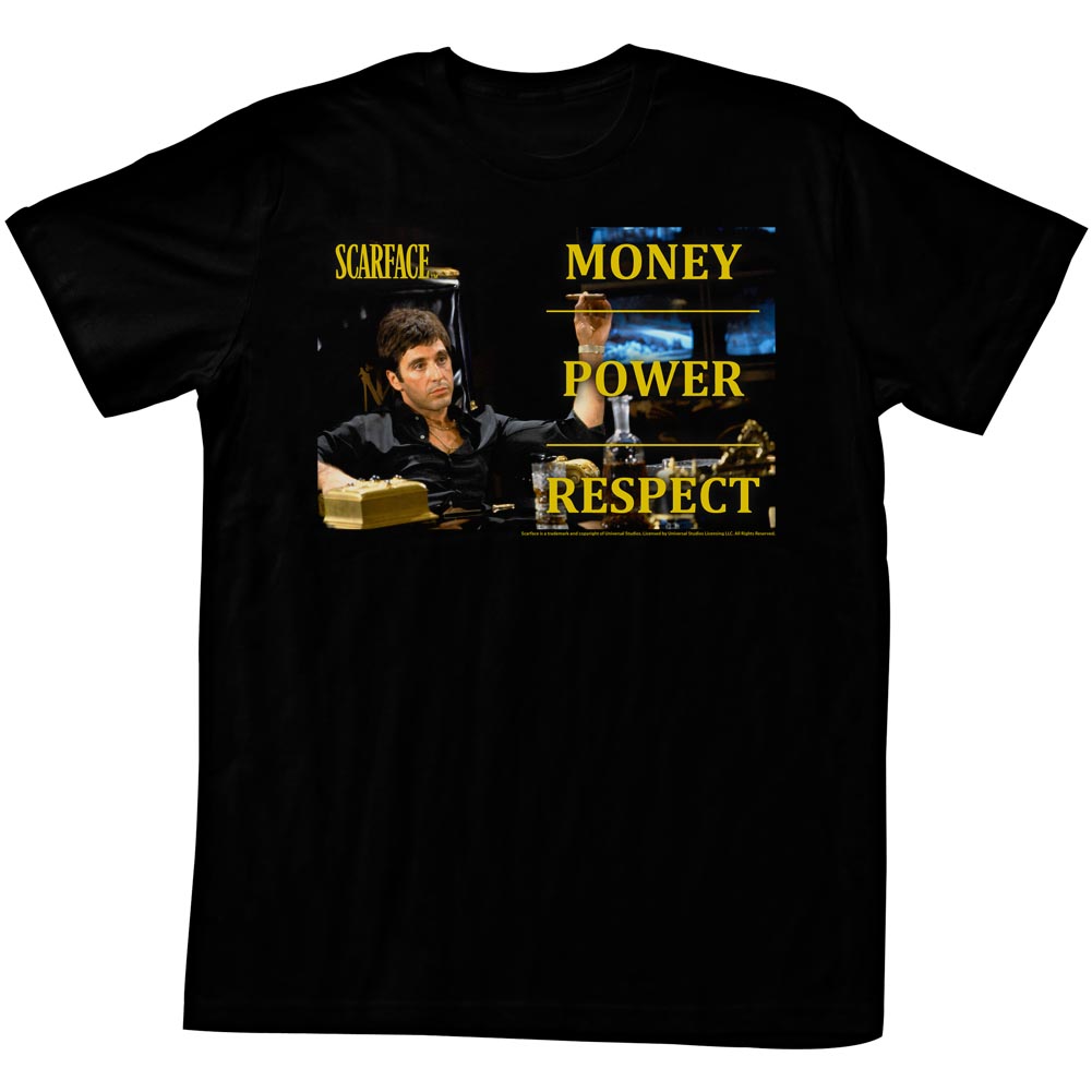 Scarface Shirt Money Power Respect Black T-Shirt - Scarface Shirts