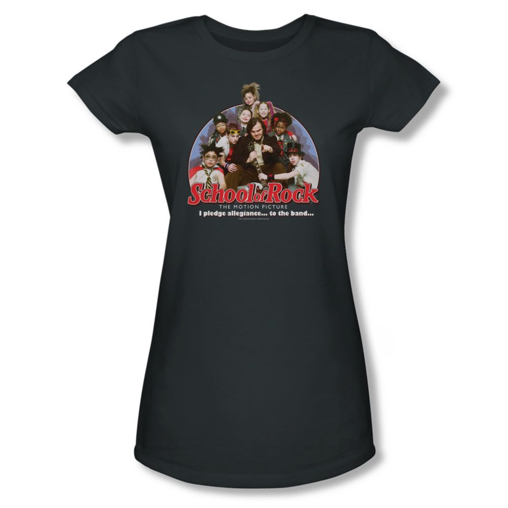 School Of Rock Shirt Juniors I Pledge Allegiance Charcoal Tee T-Shirt ...