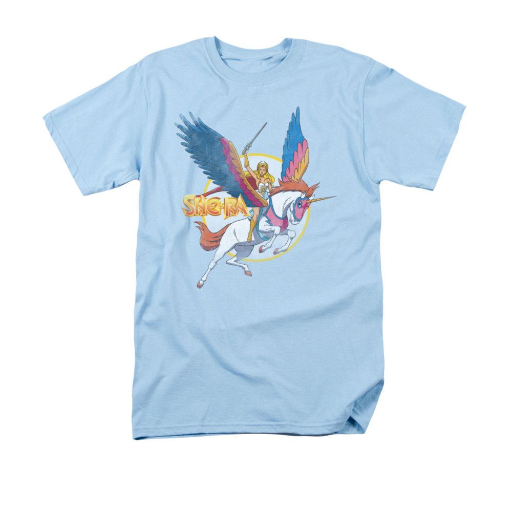 She-Ra Shirt And Swiftwind Adult Light Blue Tee T-Shirt - She-Ra And ...