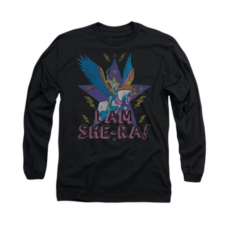 She-Ra Shirt Logo Long Sleeve Black Tee T-Shirt - She-Ra I Am She Ra Shirts