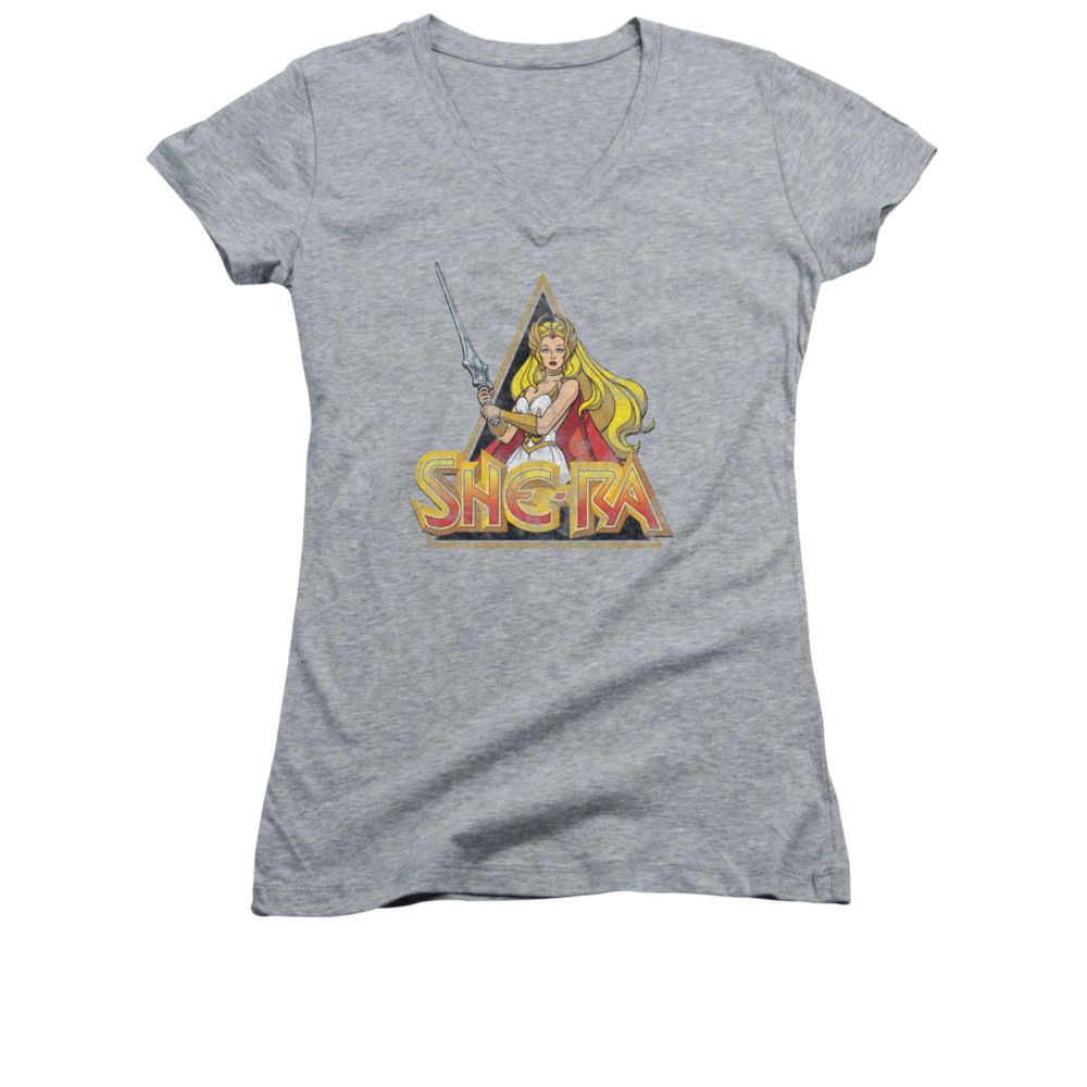 She-Ra Shirt Juniors V Neck Rough Ra Athletic Heather Tee T-Shirt - She ...