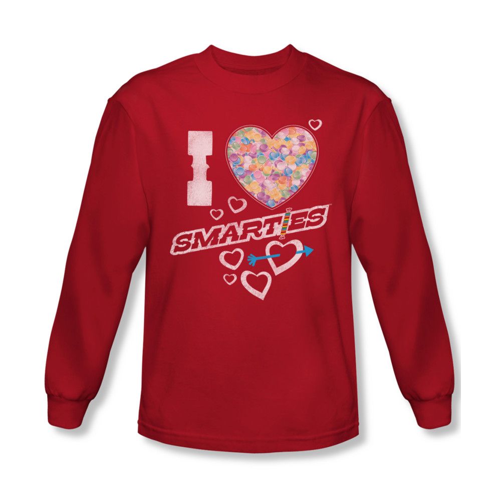 Smarties Shirt I Heart Smarties Long Sleeve Red Tee T-Shirt - Smarties ...