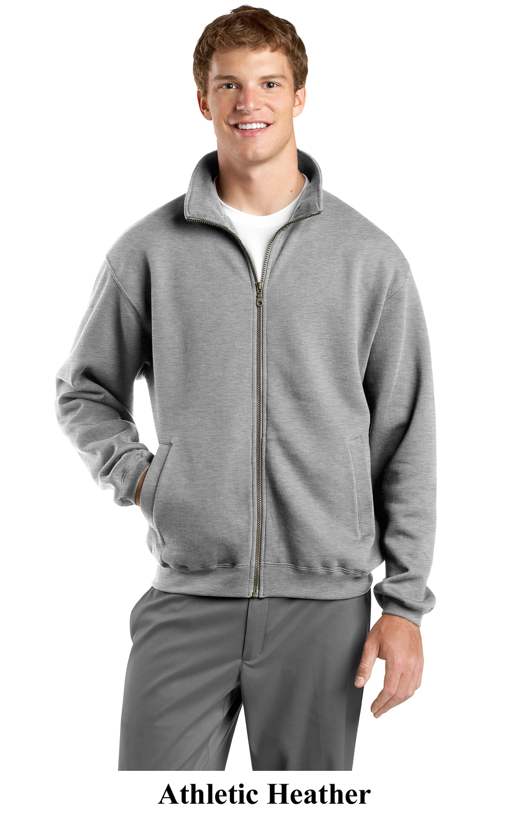 Sport Tek No Hood Full Zip Sweatshirt Fleece - Sport - Tek Clothing