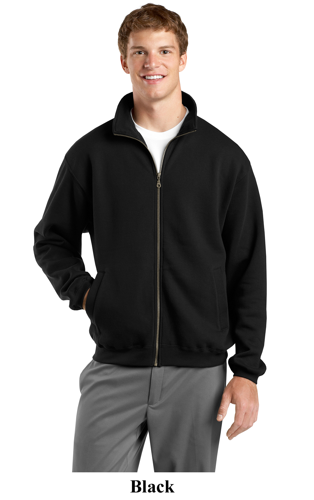 Sport Tek No Hood Full Zip Sweatshirt Fleece - Sport - Tek Clothing