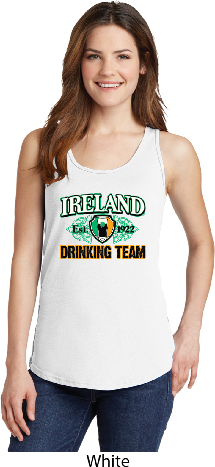 St Patrick's Day Ireland EST 1922 Drinking Team Ladies Tank Top ...