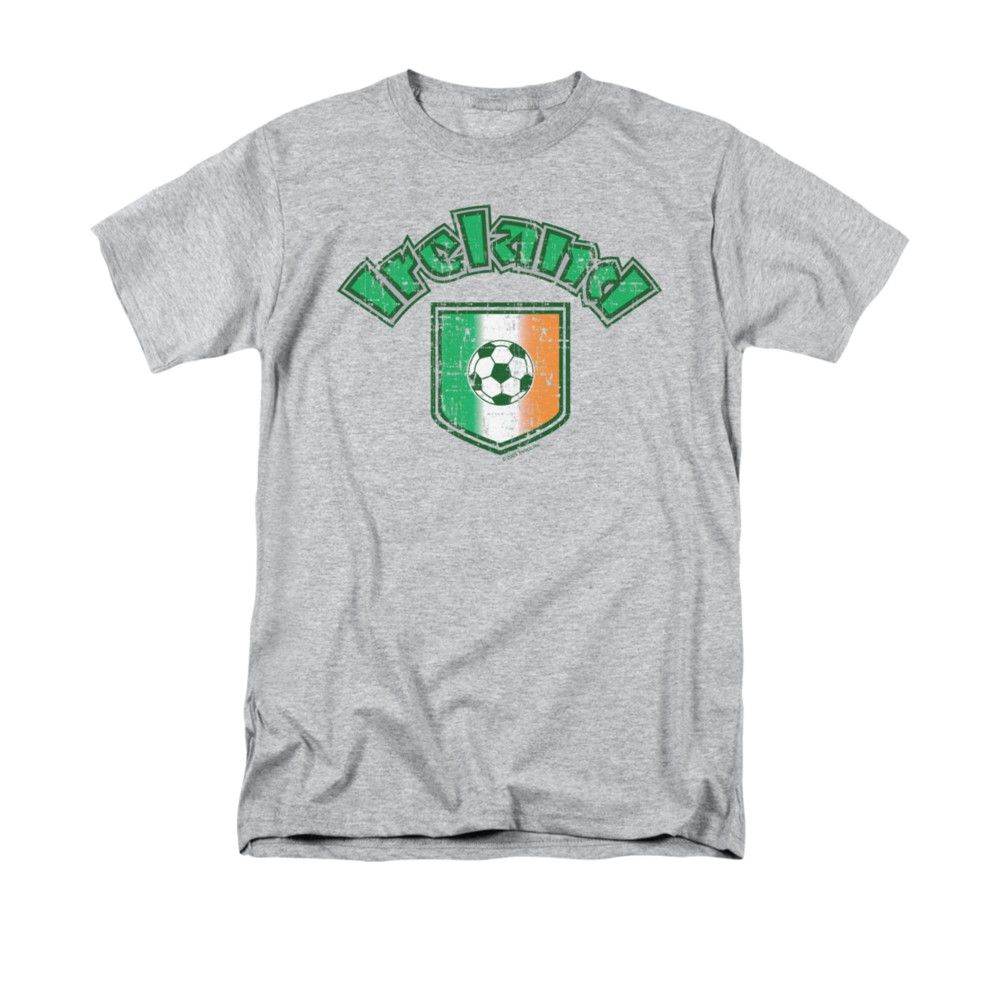 St. Patrick's Day Shirt Ireland With Soccer Flag Adult Grey Tee T-Shirt ...