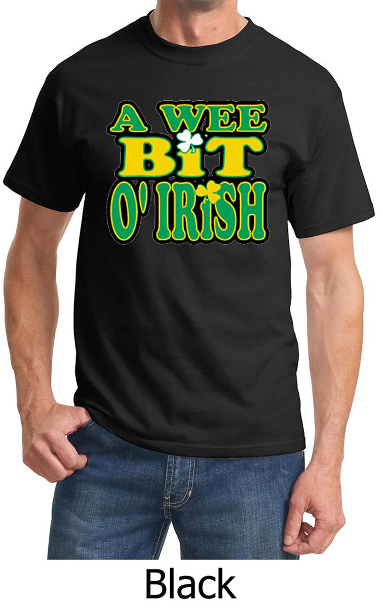 St Patricks Day Mens Shirts A Wee Bit Irish Shamrock Tee T-Shirt - A ...