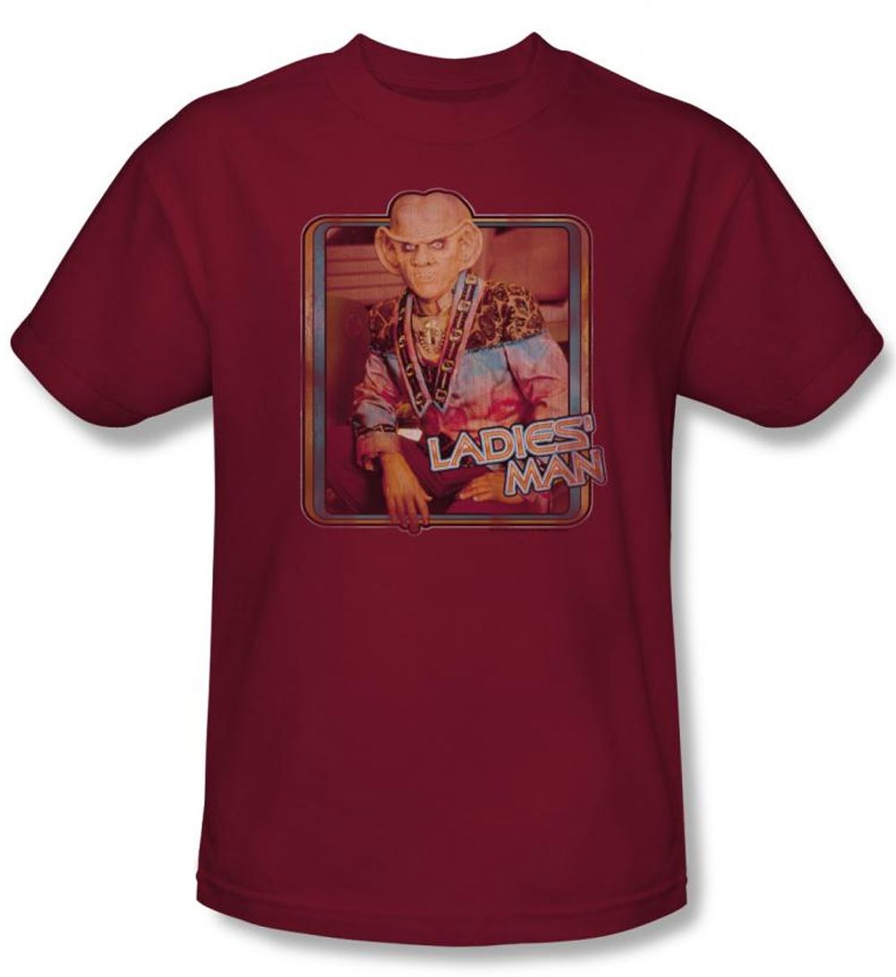 Star Trek Shirt Deep Space 9 Quark Ladies Man Adult Cardinal T-Shirt ...