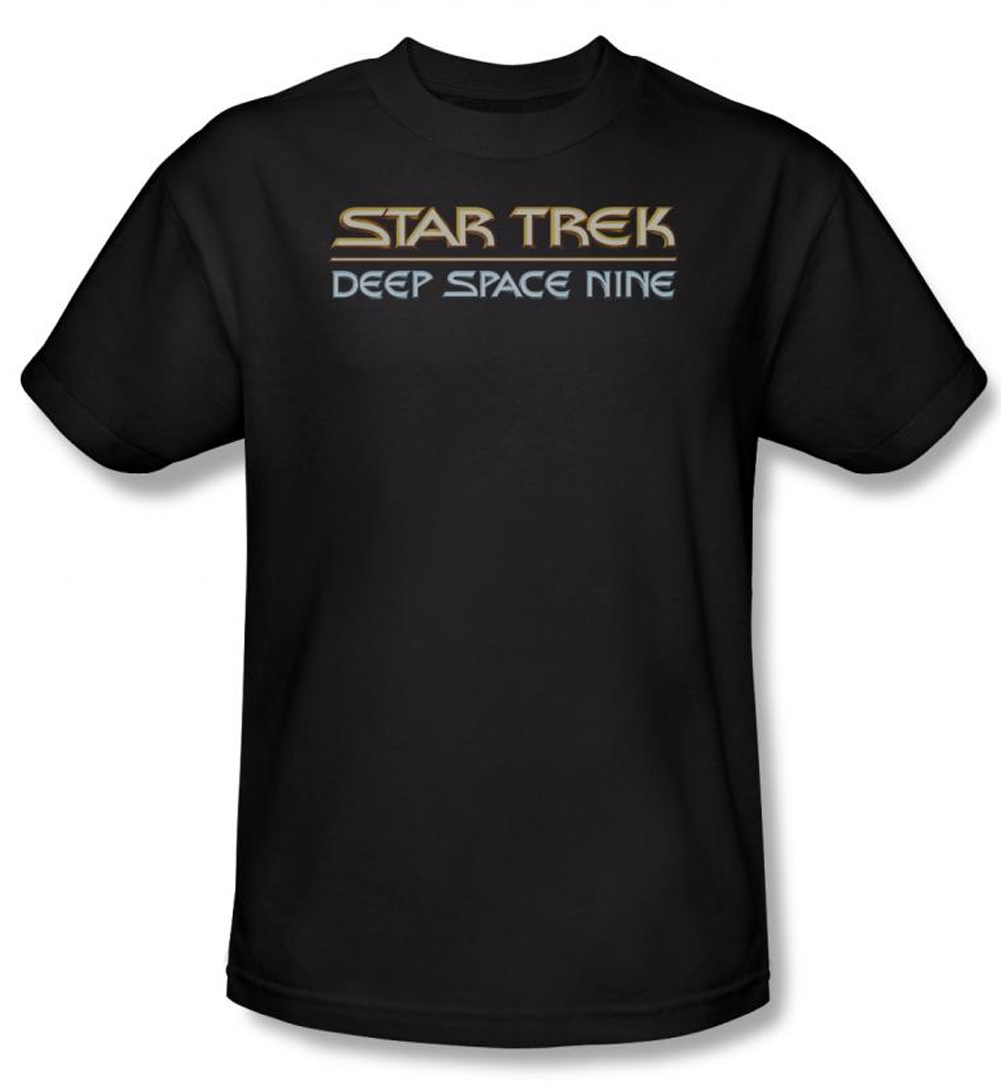 Star Trek Shirt Deep Space Nine Logo Adult Black Tee T-Shirt - Star ...