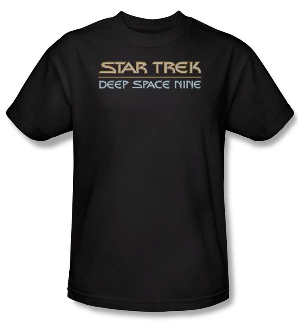 Star Trek Shirt Deep Space Nine Logo Adult Black Tee T-Shirt - Star ...