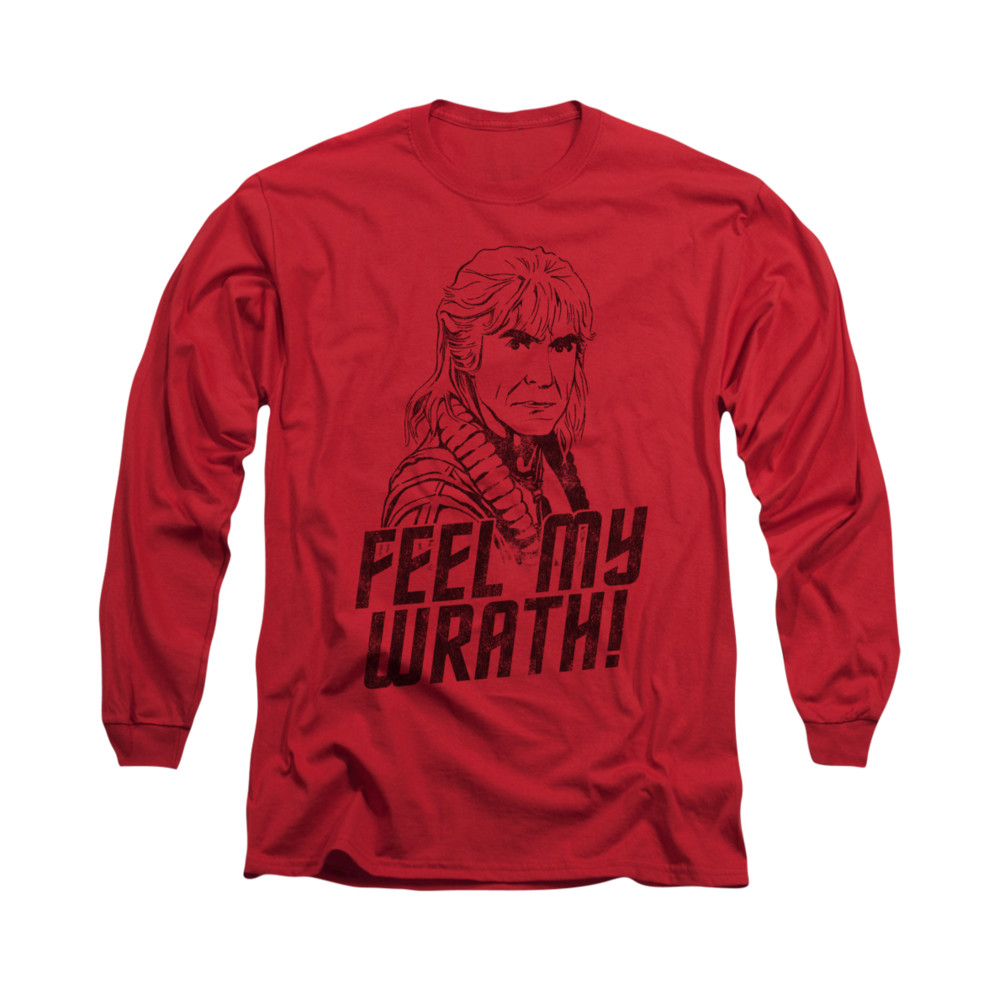 Star Trek Shirt Feel My Wrath Long Sleeve Red Tee T-Shirt - Star Trek ...