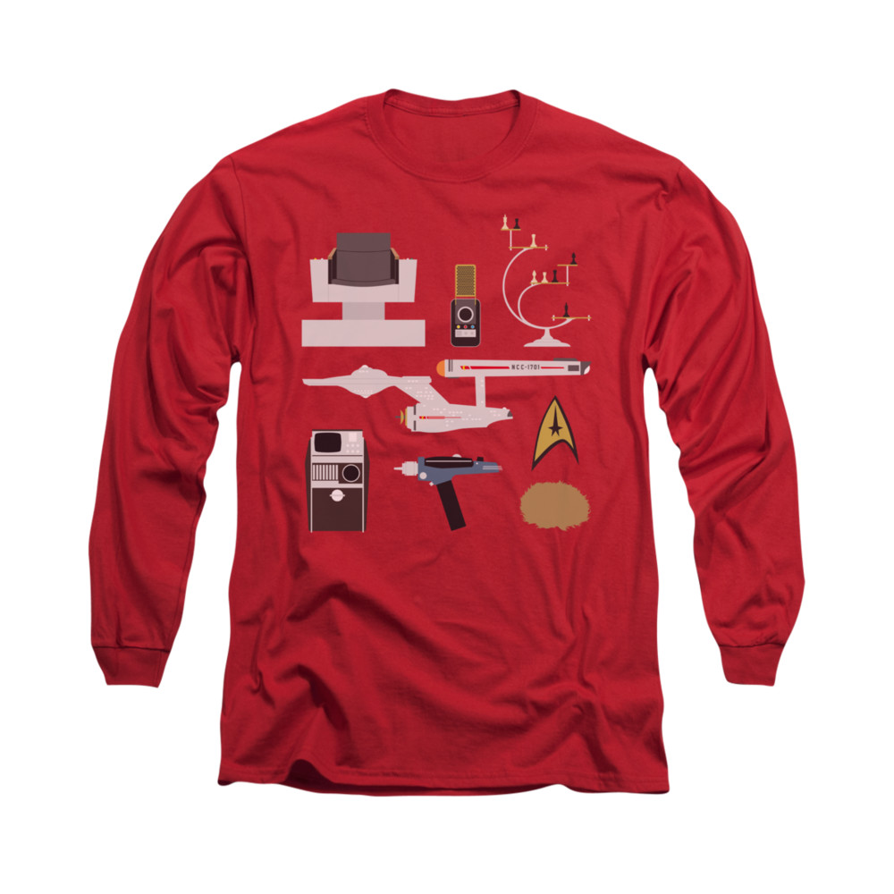 Star Trek Shirt Gift Set Long Sleeve Red Tee T-Shirt - Star Trek Gift ...