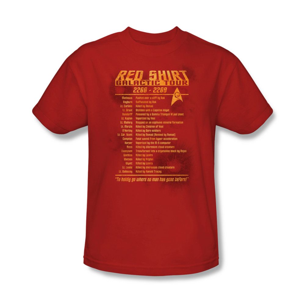 Star Trek Shirt Red Shirt Tour Red T-Shirt - Star Trek Red Shirt Tour ...