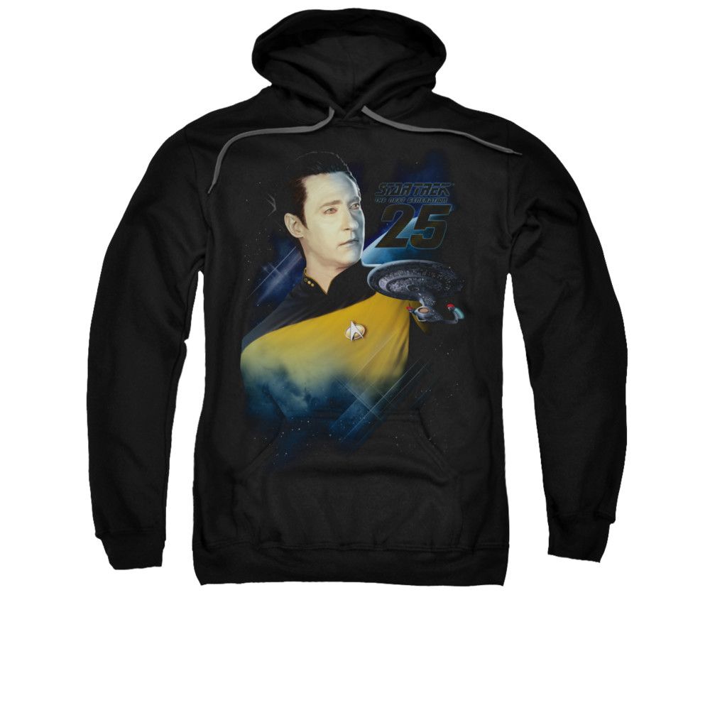 Star Trek - The Next Generation Hoodie Sweatshirt Data 25th Black Adult ...