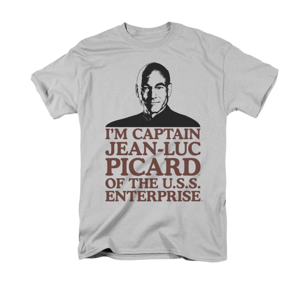 Star Trek - The Next Generation Shirt I'm Captain Adult Silver Tee T ...