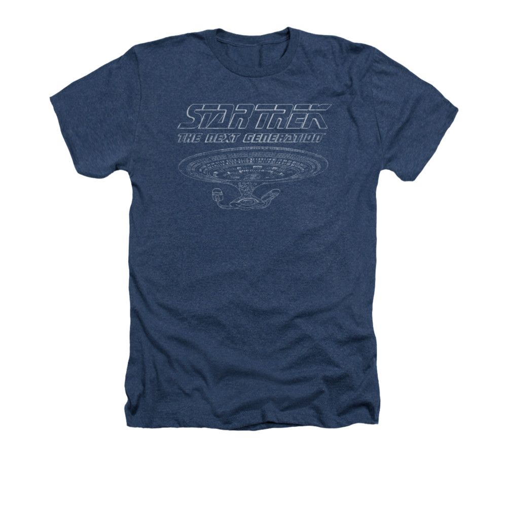 Star Trek - The Next Generation Shirt TNG Enterprise Adult Heather Navy ...