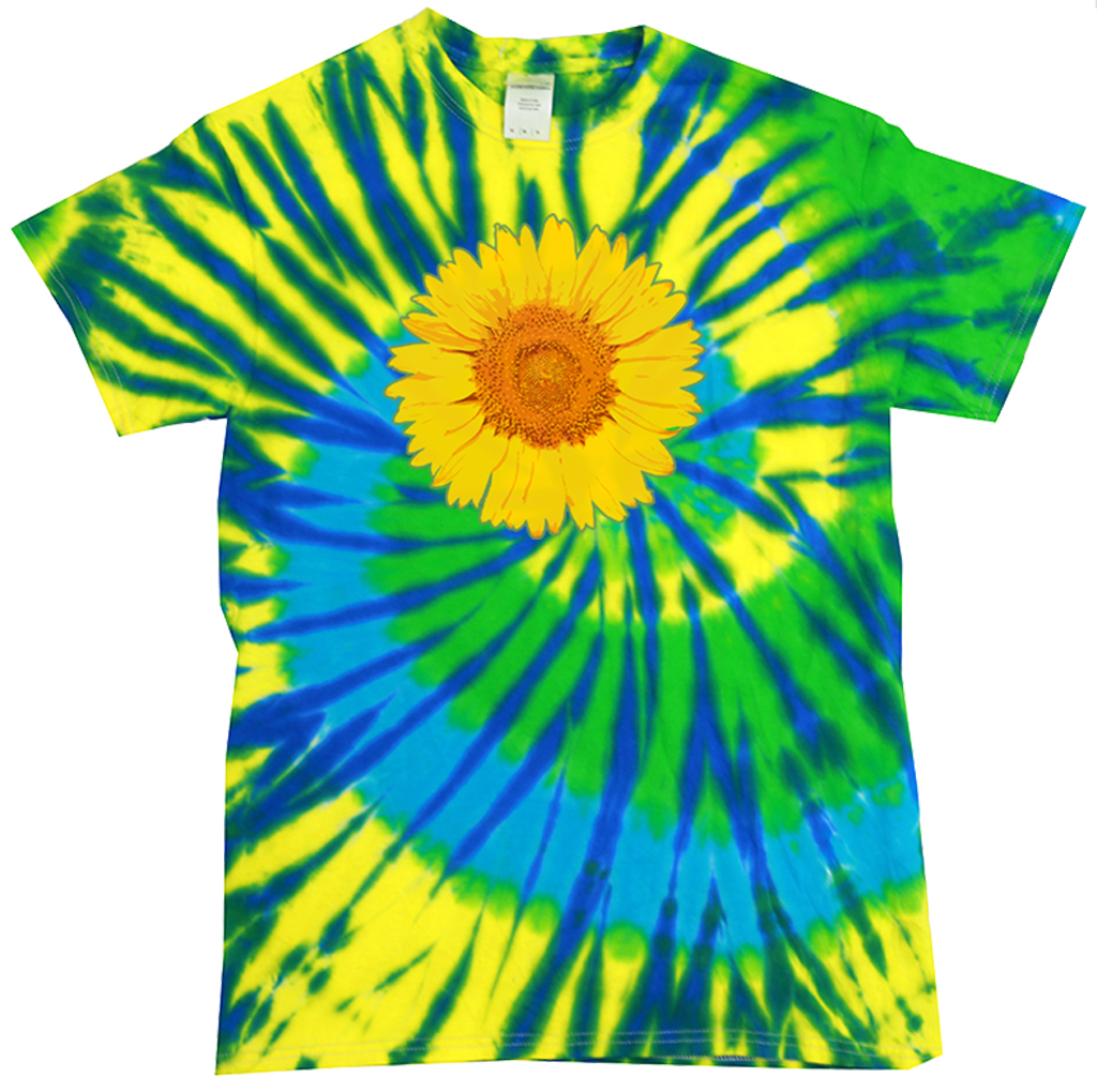 Sunflower Tie Dye T shirt - Karma - Tie Dye Sunflower T-shirts