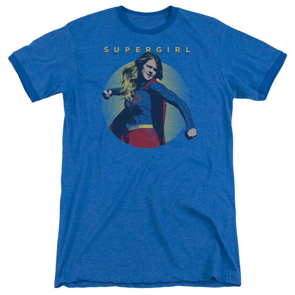 Supergirl Classic Hero Royal Blue Ringer Shirt - Supergirl Classic Hero ...