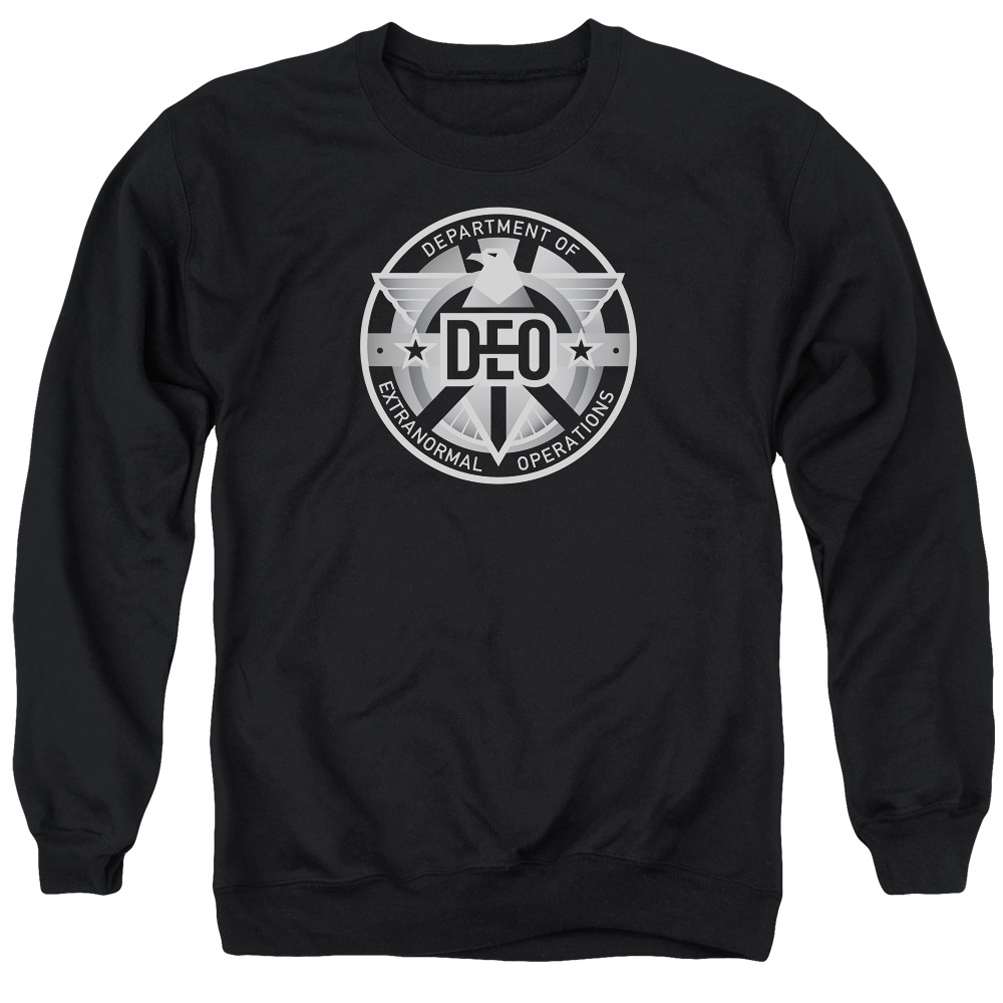Supergirl Sweatshirt DEO Symbol Adult Black Sweat Shirt - Supergirl DEO ...