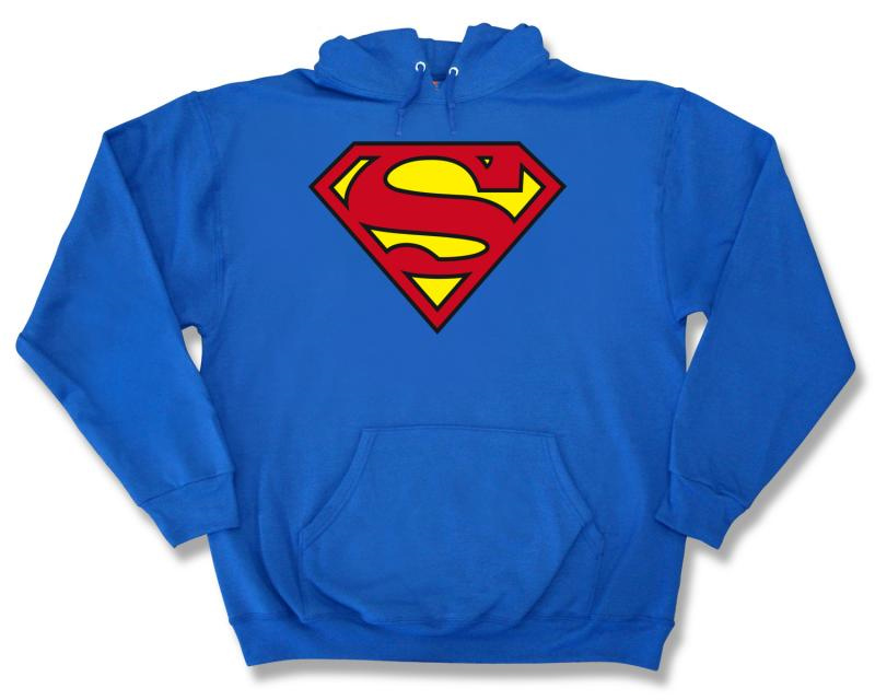 Superman Hoodie Classic Logo Shield Hooded Sweatshirt Adult Royal Blue ...