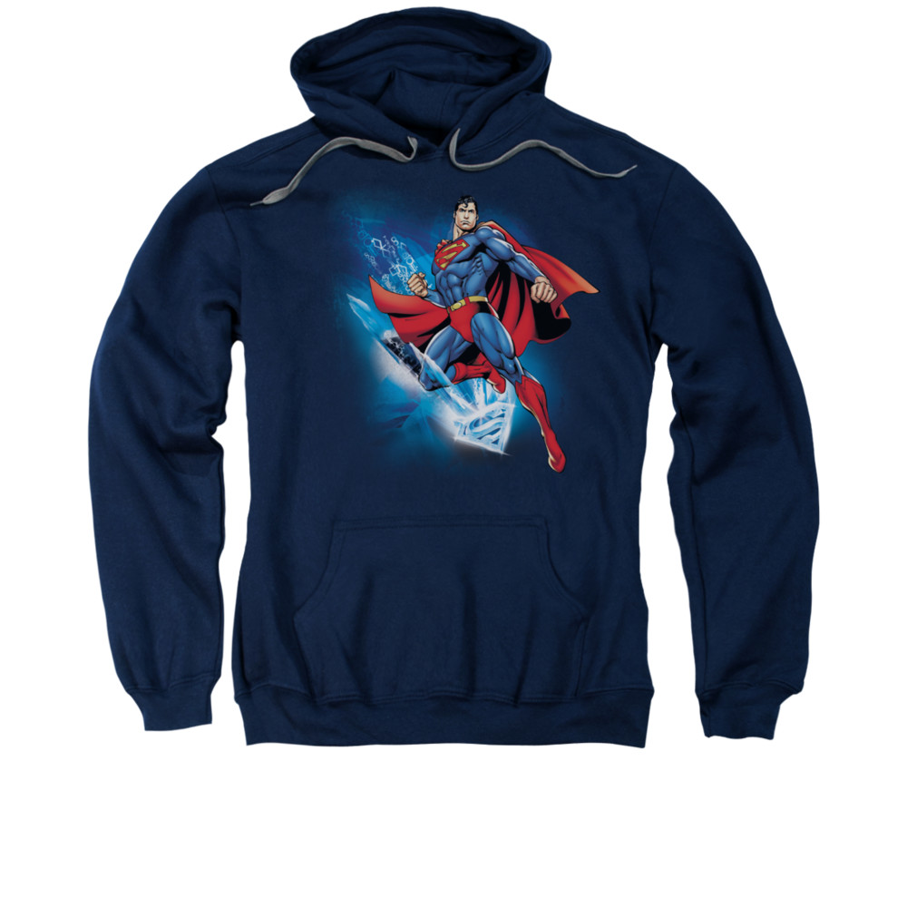 Superman Hoodie Crystallize Navy Sweatshirt Hoody - Superman ...