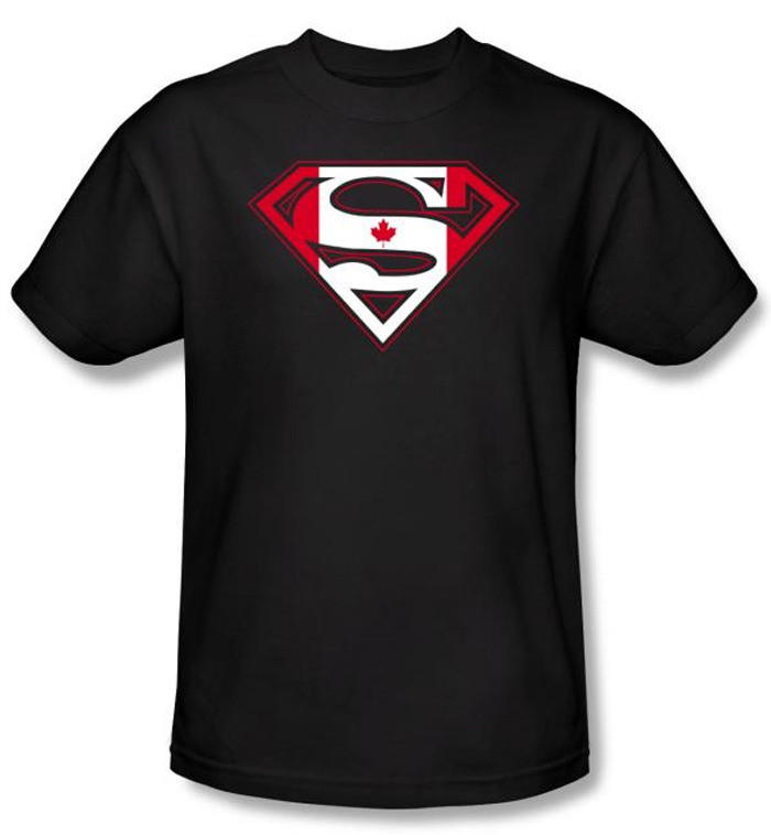 Superman Logo Shirt Canadian Shield Canada Maple Leaf Black T-Shirt ...