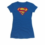 Superman Shirt Classic Logo Distressed Long Sleeve Royal Blue Tee T ...