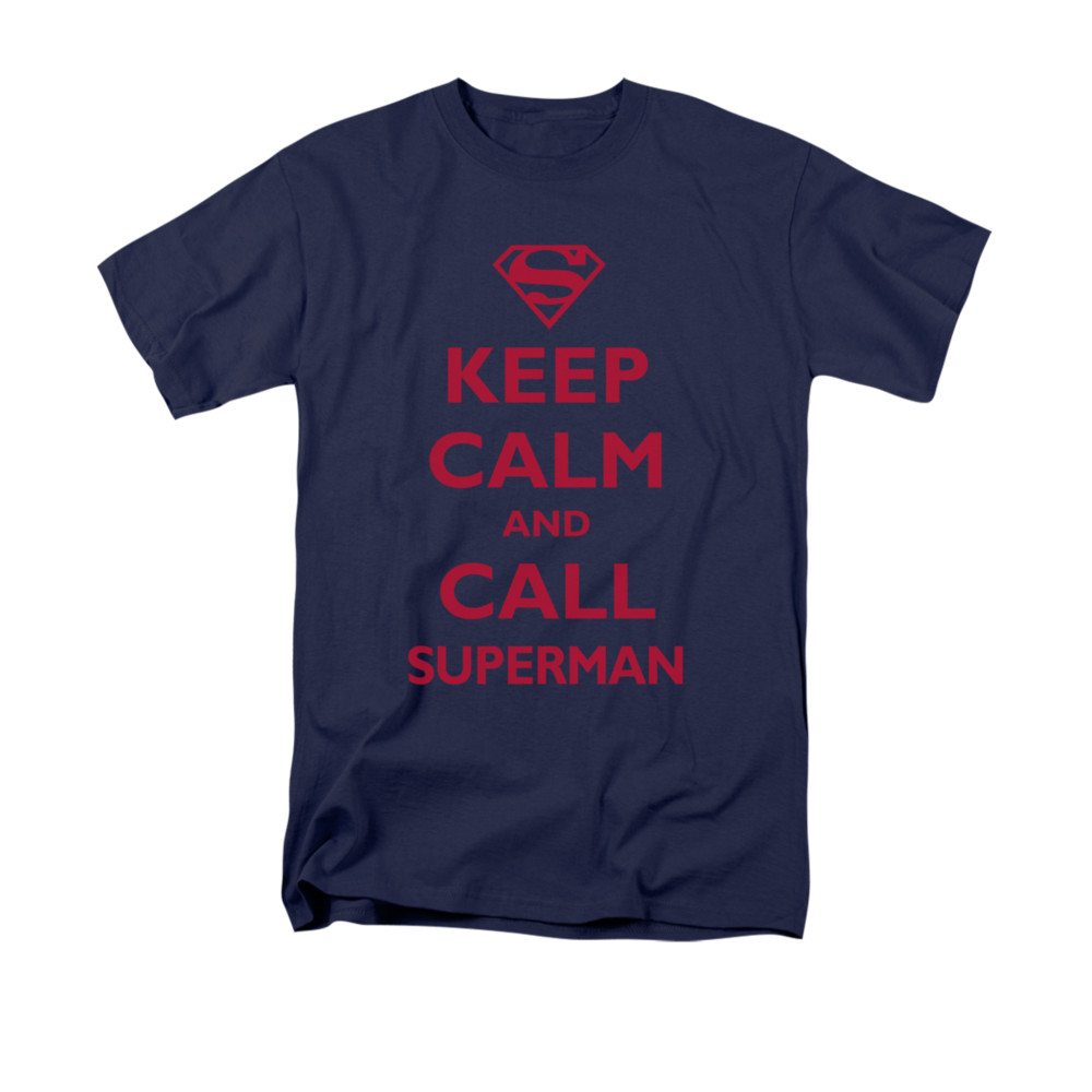 Superman Shirt Keep Calm Navy T-Shirt - Superman Keep Calm Shirts