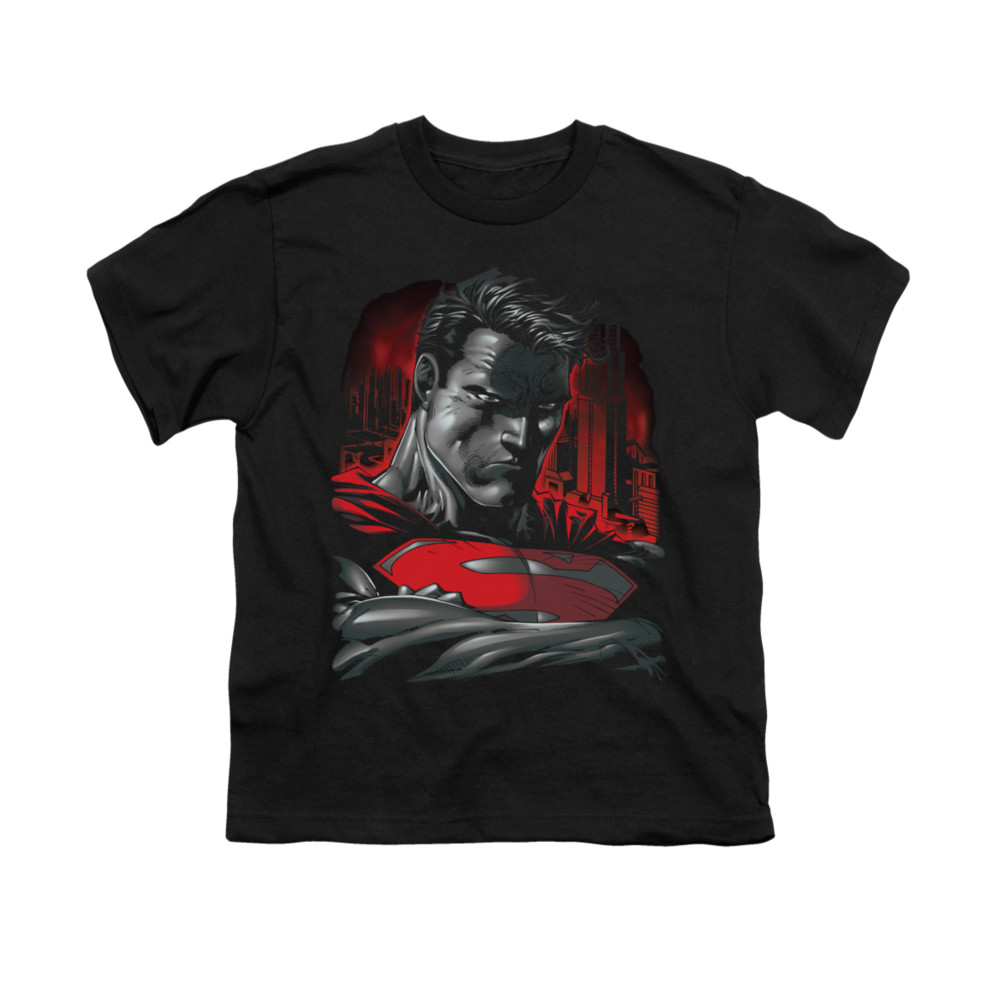 Superman Shirt Kids Bust Black T-Shirt - Superman Bust Shirts