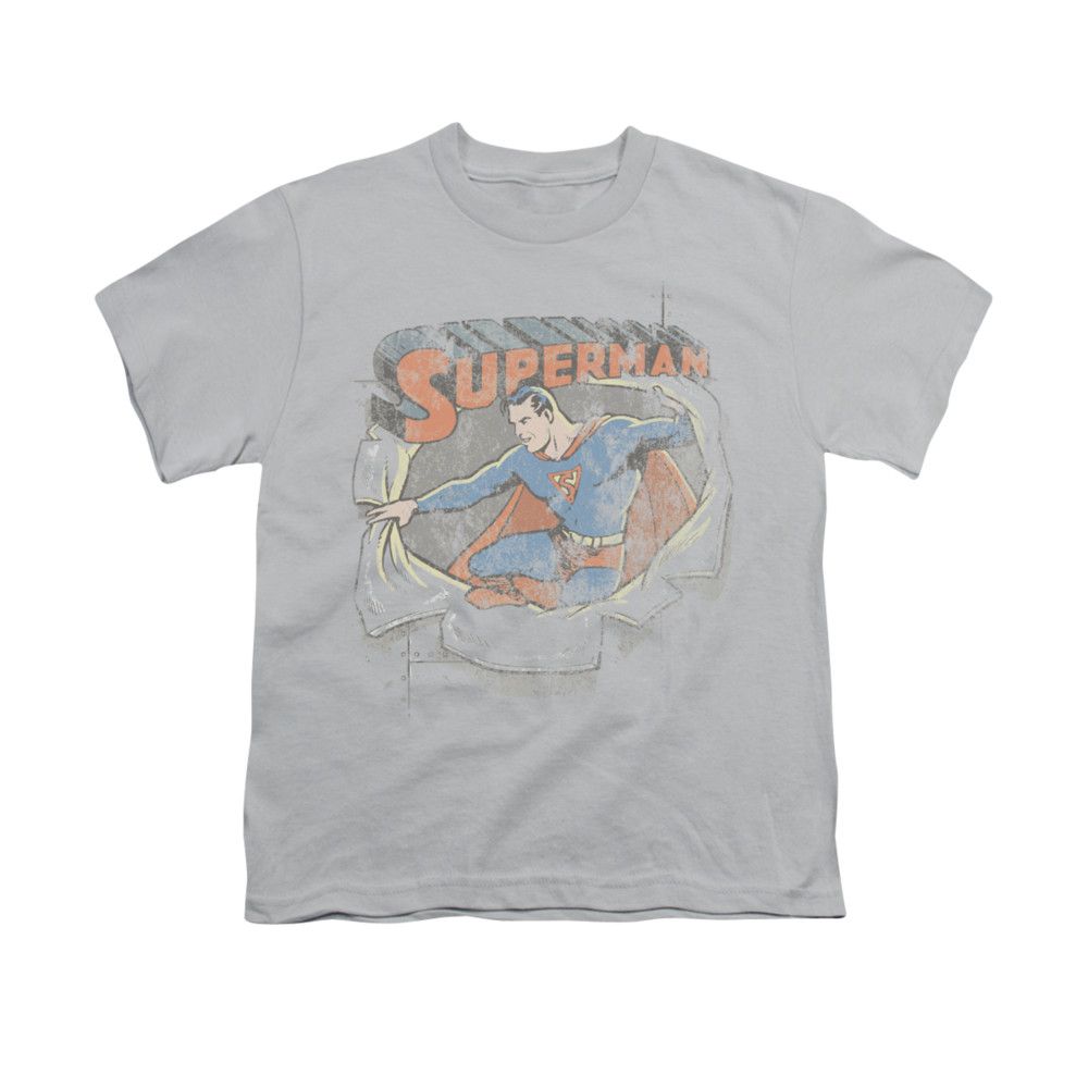 Superman Shirt Kids Ripping Silver T-Shirt - Superman Ripping Shirts