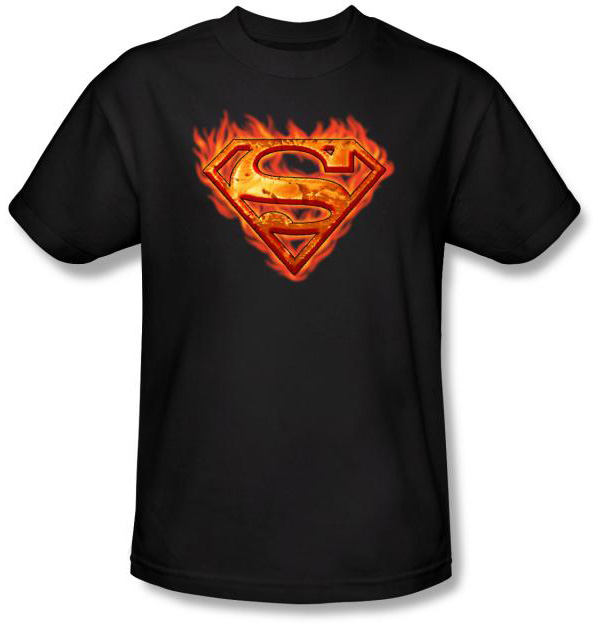 Superman Shirt - Mens Hot Metal Shield Tee - Black - Superman T-Shirts ...