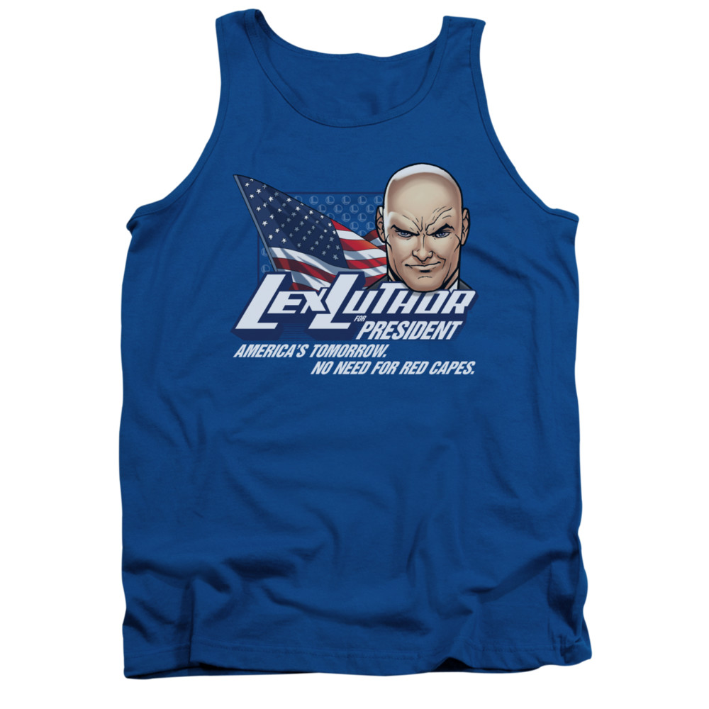 Superman Shirt Tank Top Lex Luthor For President Royal Blue Tanktop ...