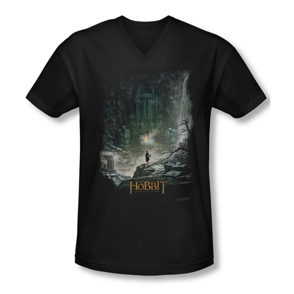 The Hobbit Desolation Of Smaug Shirt Slim Fit V Neck At Smaug's Door ...