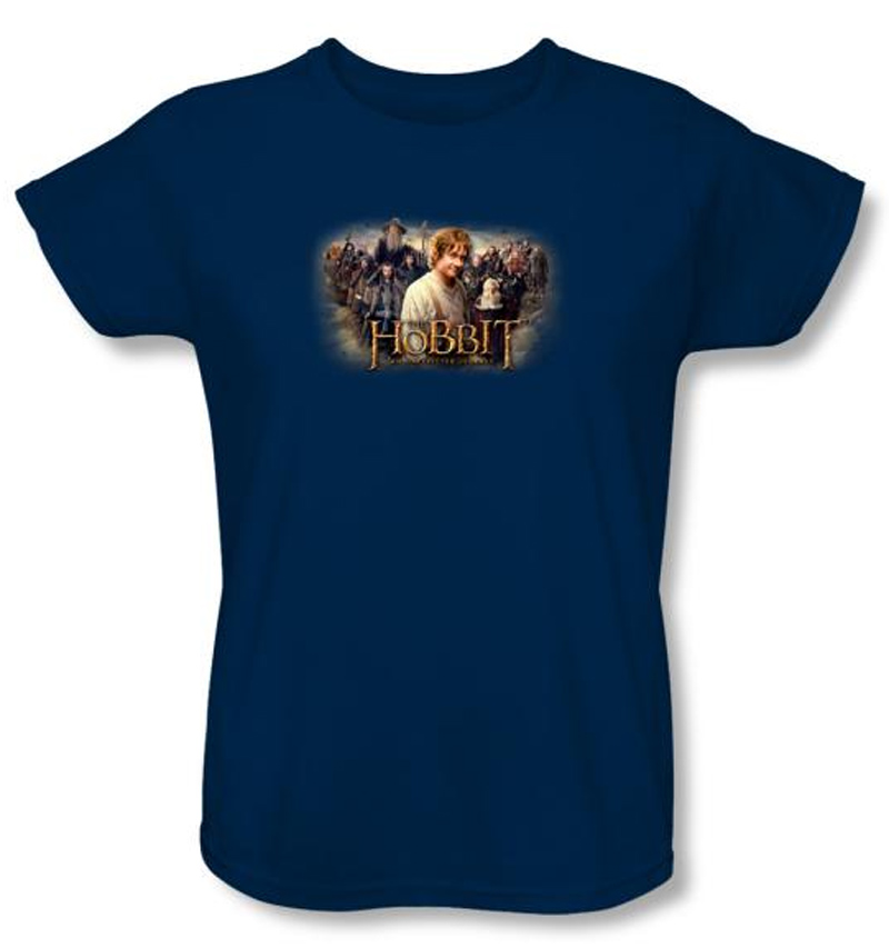 The Hobbit Ladies Shirt Movie Unexpected Journey Rally Navy T-shirt ...