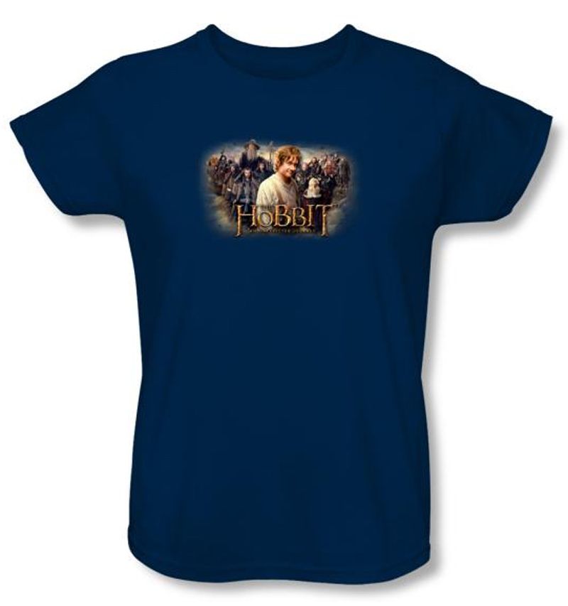 The Hobbit Ladies Shirt Movie Unexpected Journey Rally Navy T-shirt ...