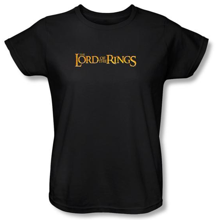 The Lord Of The Rings Ladies T-Shirt LOTR Logo Black Tee Shirt - Lord ...