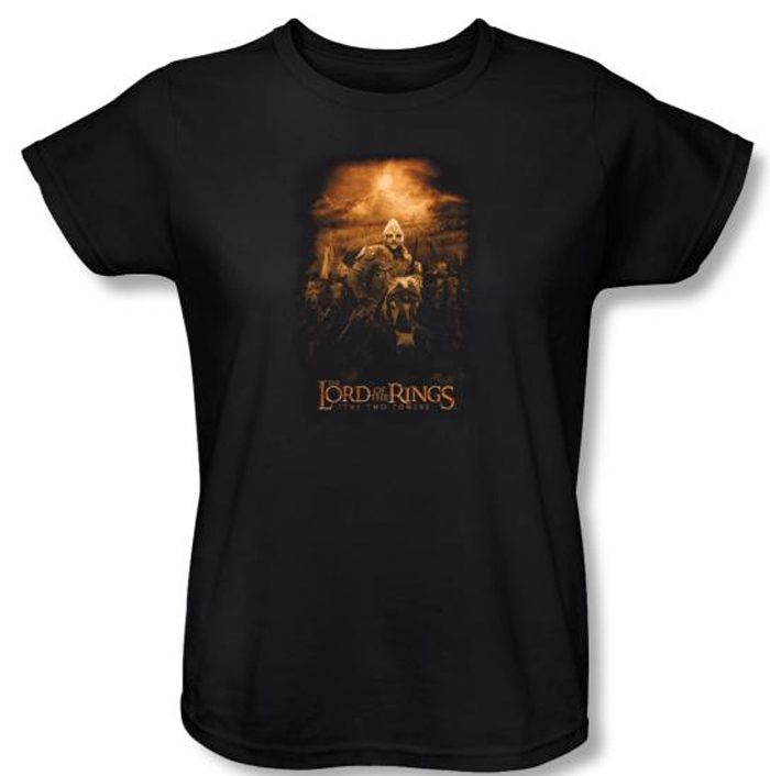 The Lord Of The Rings Ladies T-Shirt Riders Of Rohan Black Tee Shirt ...