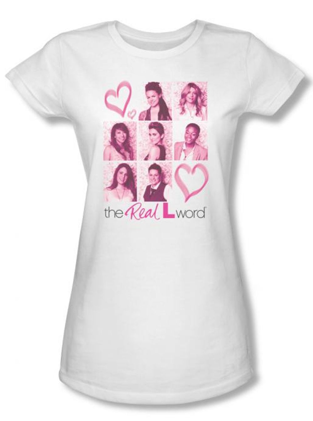 The Real L Word Juniors Shirt Hearts White T-shirt Tee - The Real L ...