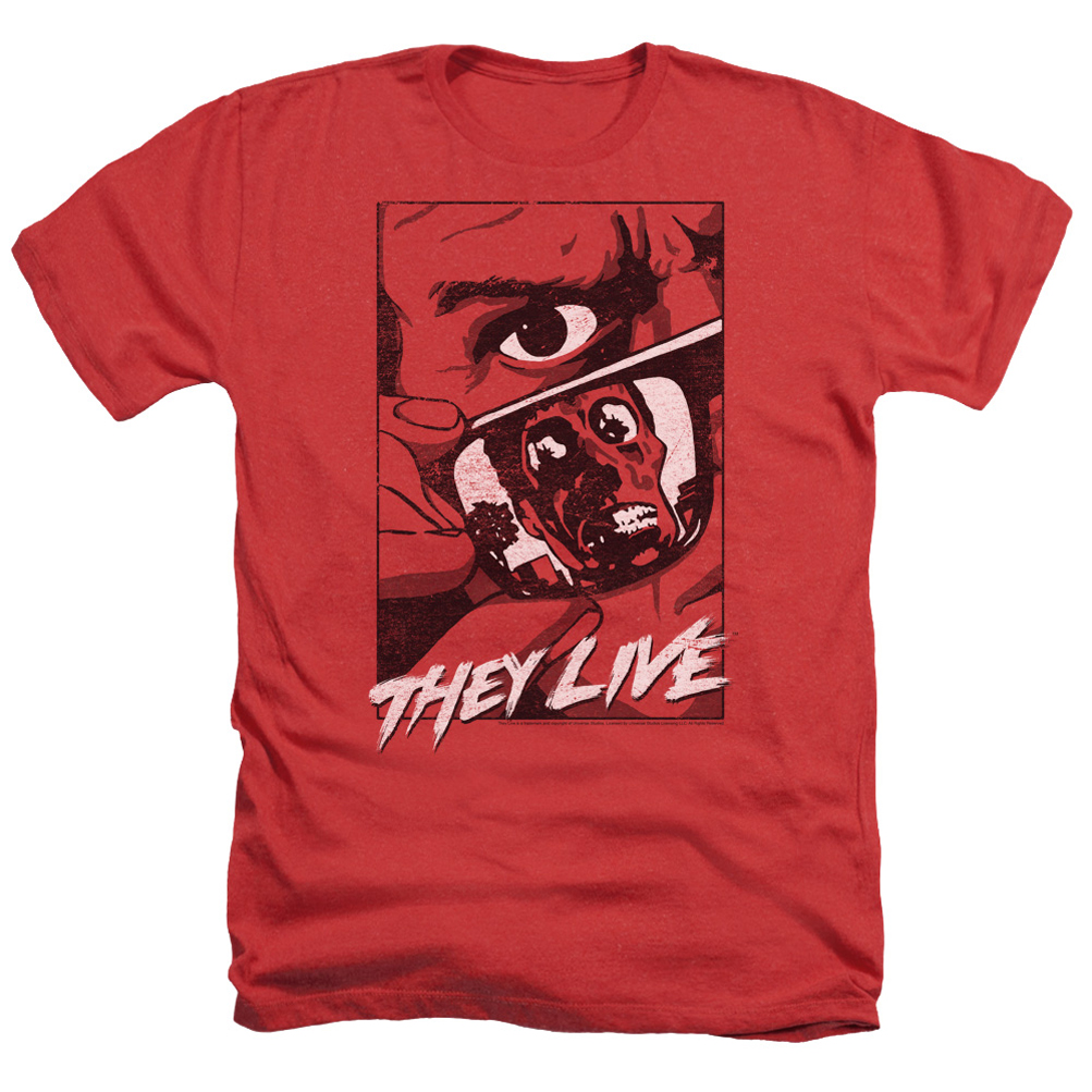 They Live Shirt Graphic Poster Heather Red T-Shirt - They Live Graphic ...