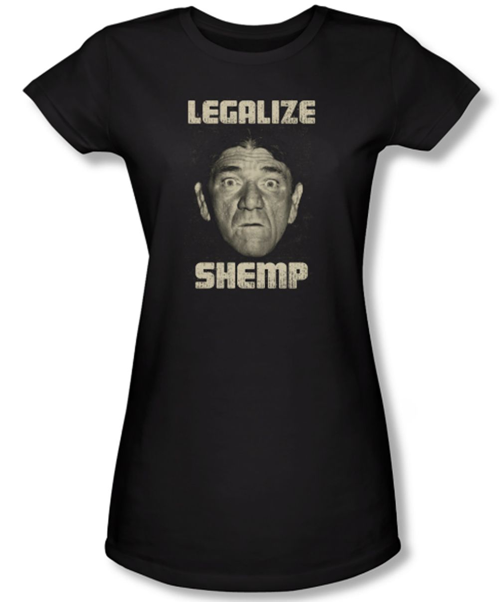 Three Stooges Junior Legalize Shemp Black Tee T-Shirt - Three Stooges ...
