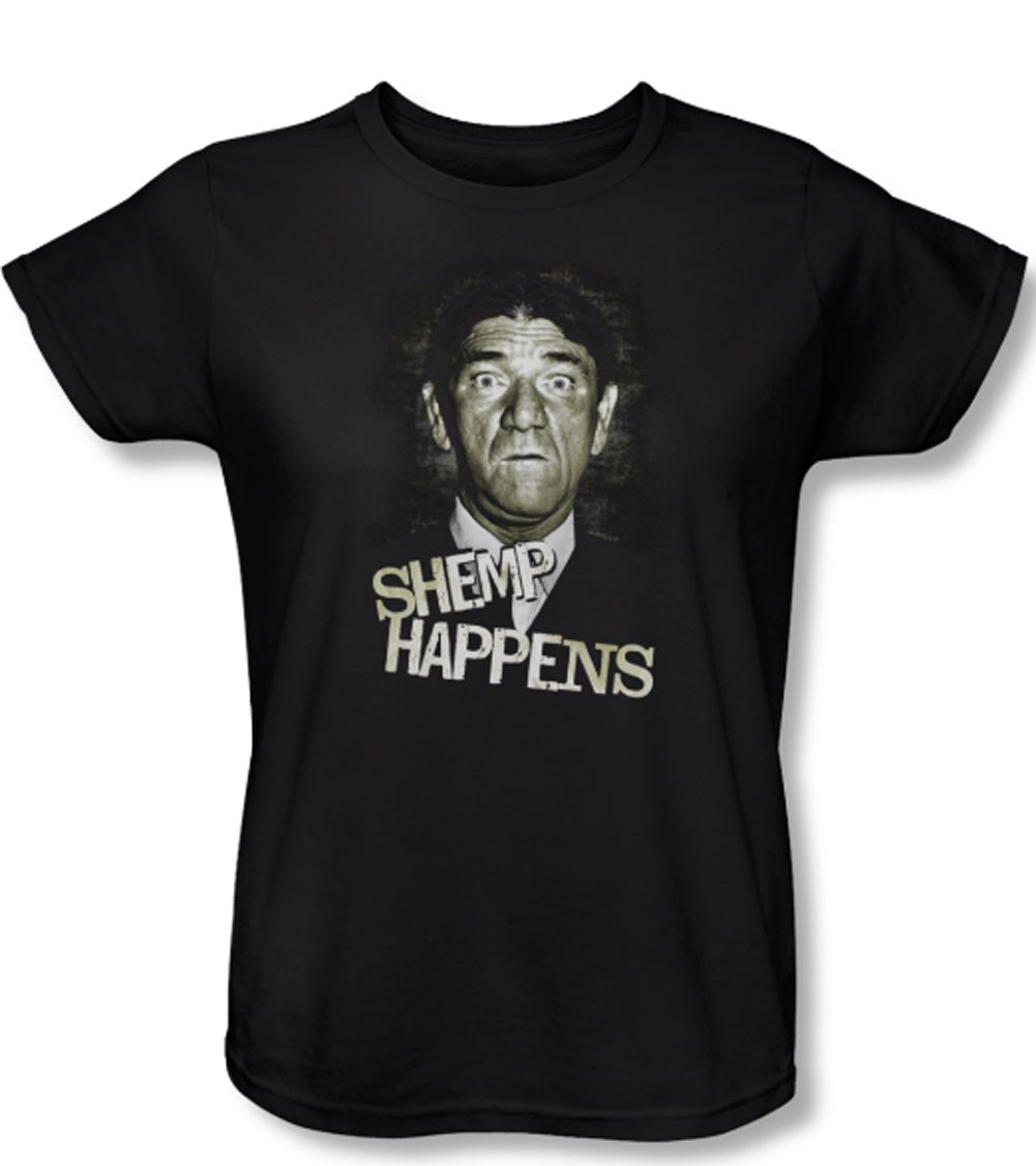Three Stooges Ladies Shirt Shemp Happens Black Tee T-Shirt - Three ...