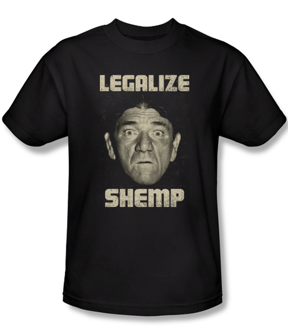 Three Stooges Shirt Legalize Shemp Adult Black Tee T-Shirt - Three ...