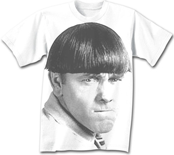 Three Stooges T-shirt Moe Big Face Adult Funny White Tee Shirt - Three ...