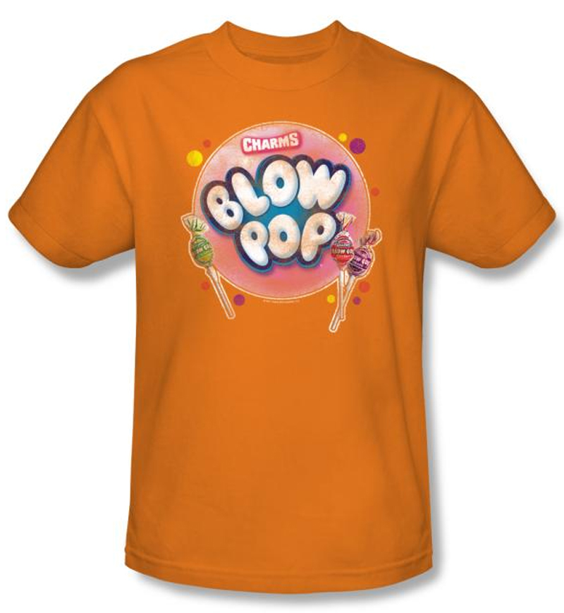 Tootsie Roll T-Shirts - Blow Pop Bubble Adult Orange Tee - Blow Pop ...