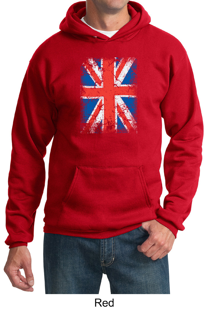Union Jack Hoodie British UK Flag Big Print Adult Hoody - Union Jack ...