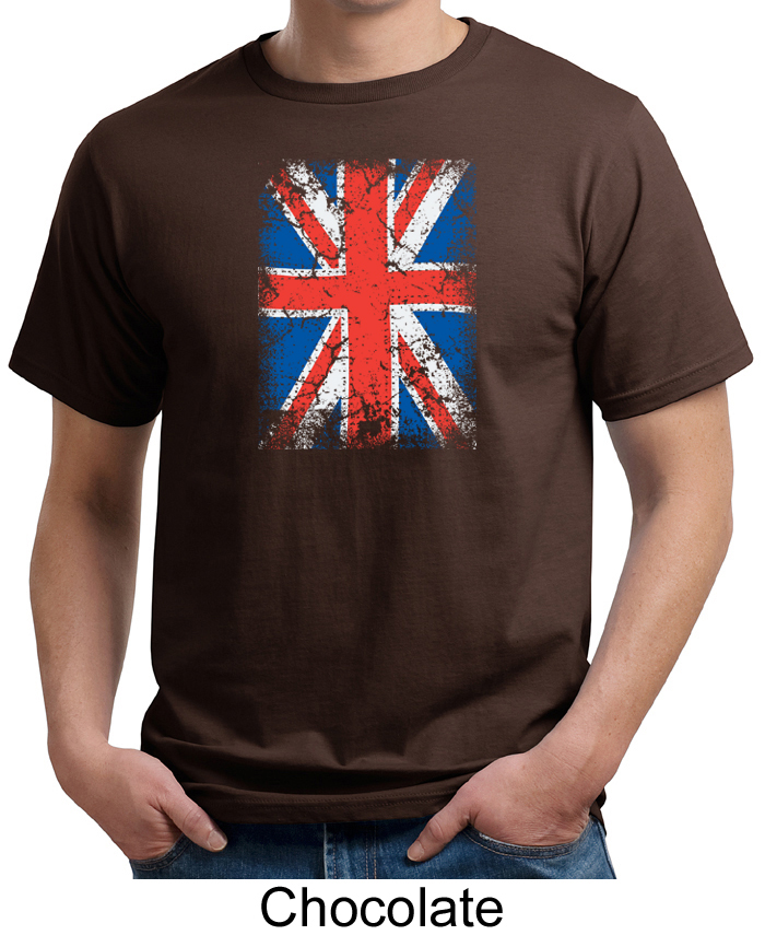 Union Jack Shirt British UK Flag Big Print Adult Organic T-shirt ...