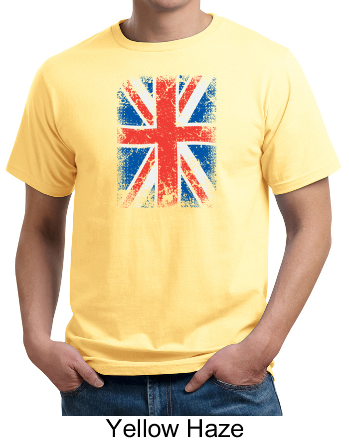 Union Jack Shirt British UK Flag Big Print Adult Organic T-shirt ...