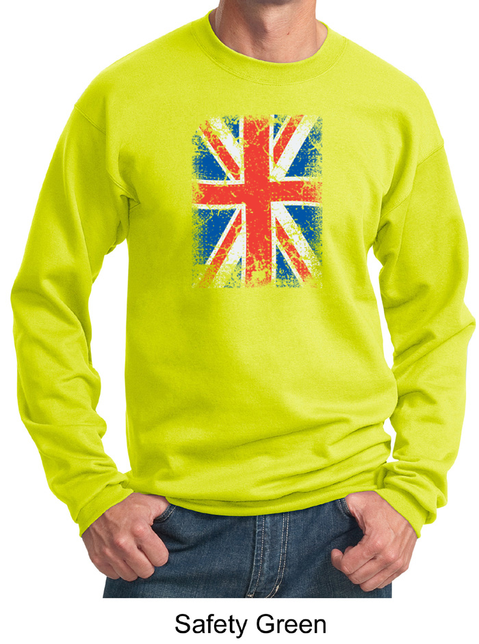Union Jack Sweatshirt British UK Flag Big Print Adult Sweat Shirt ...